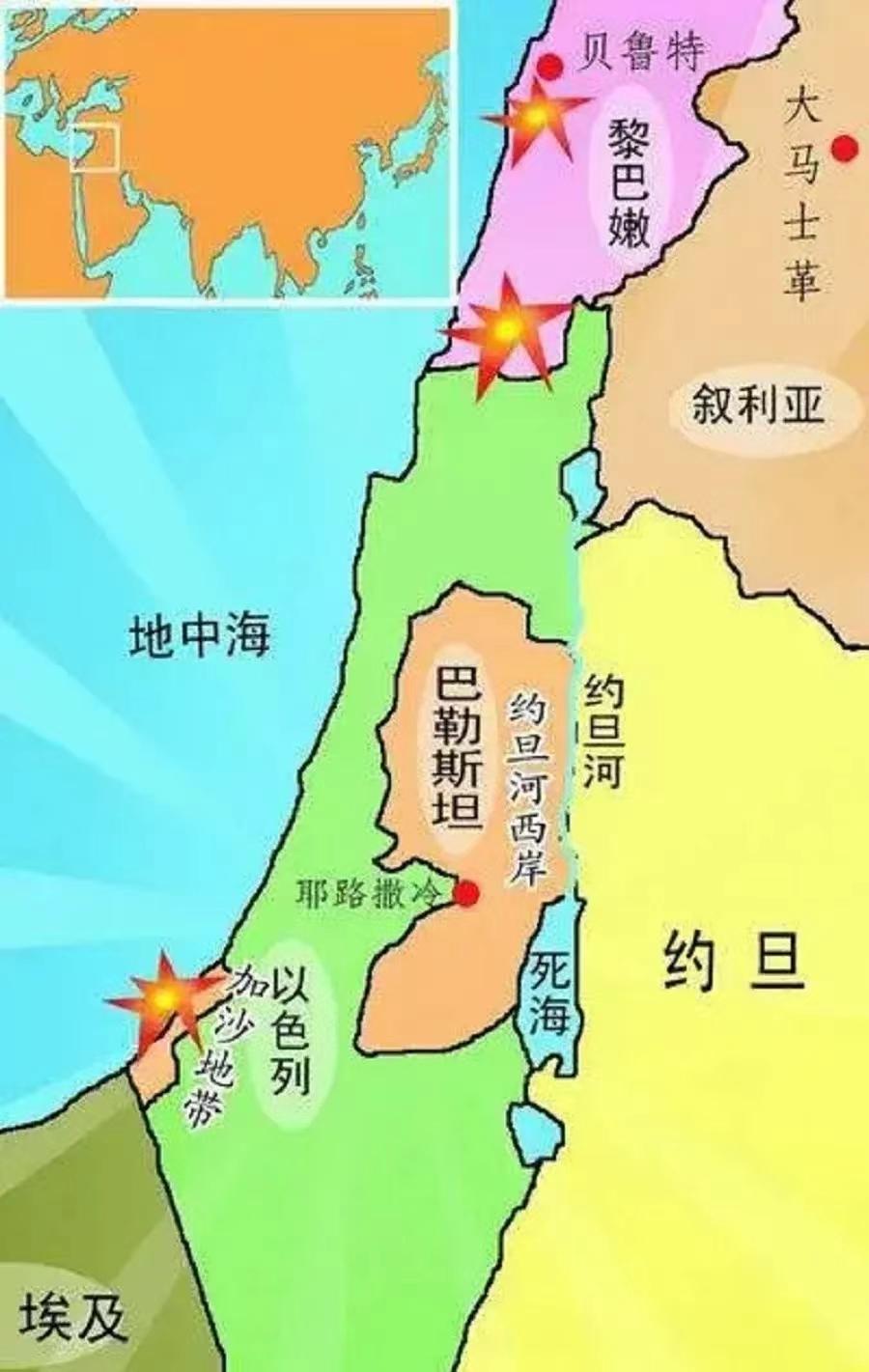 以色列和巴勒斯坦实际控制领土对比图（完整版） - 知乎