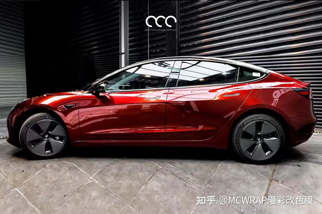 特斯拉Model 3漫彩改色膜 PET液态金属龙血红 - 知乎