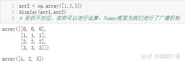 NumPy科学计算库（七）：⼴播机制 - 知乎