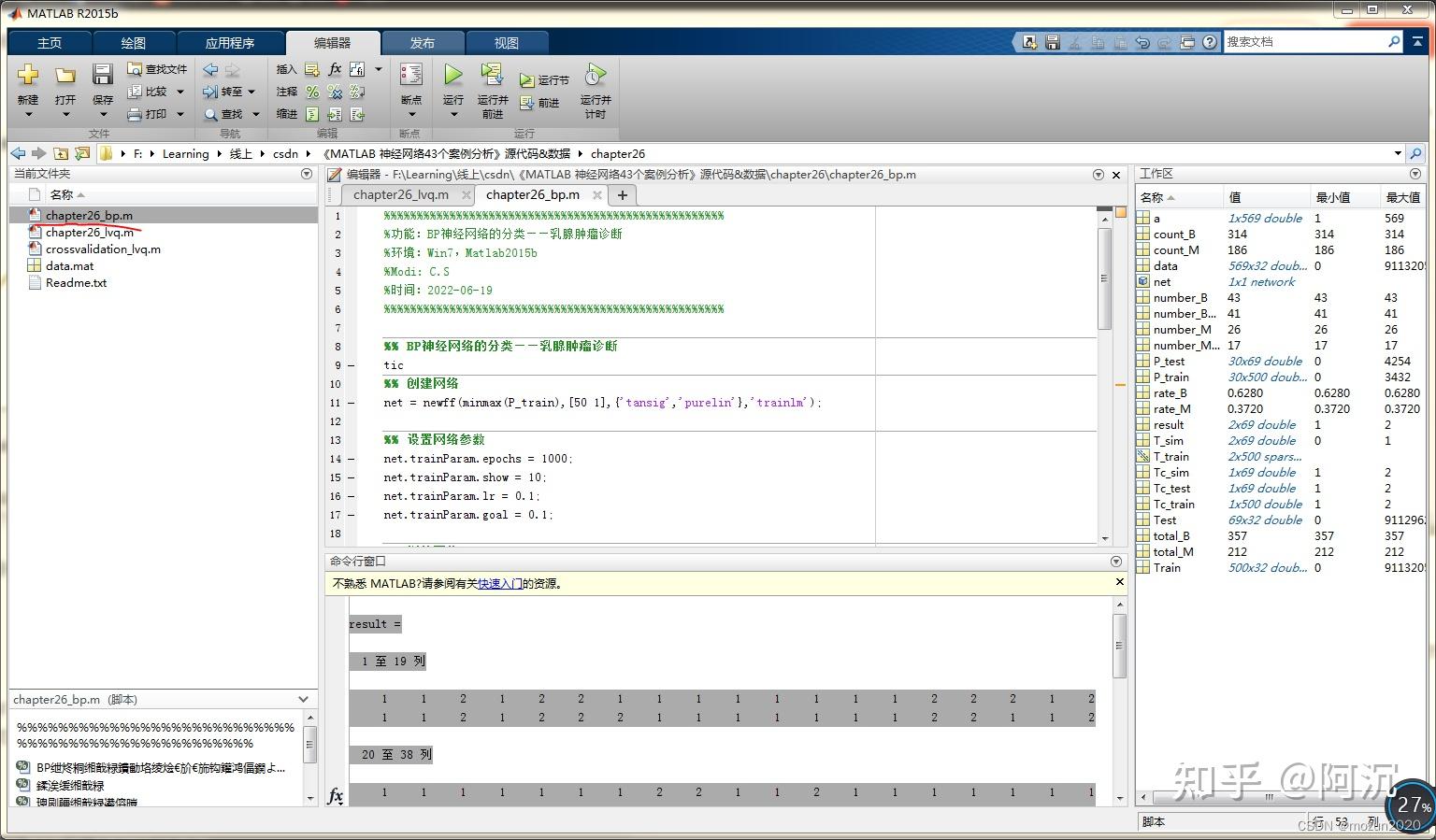 《MATLAB 神经网络43个案例分析》：第26章 LVQ神经网络的分类——乳腺肿瘤诊断 - 知乎