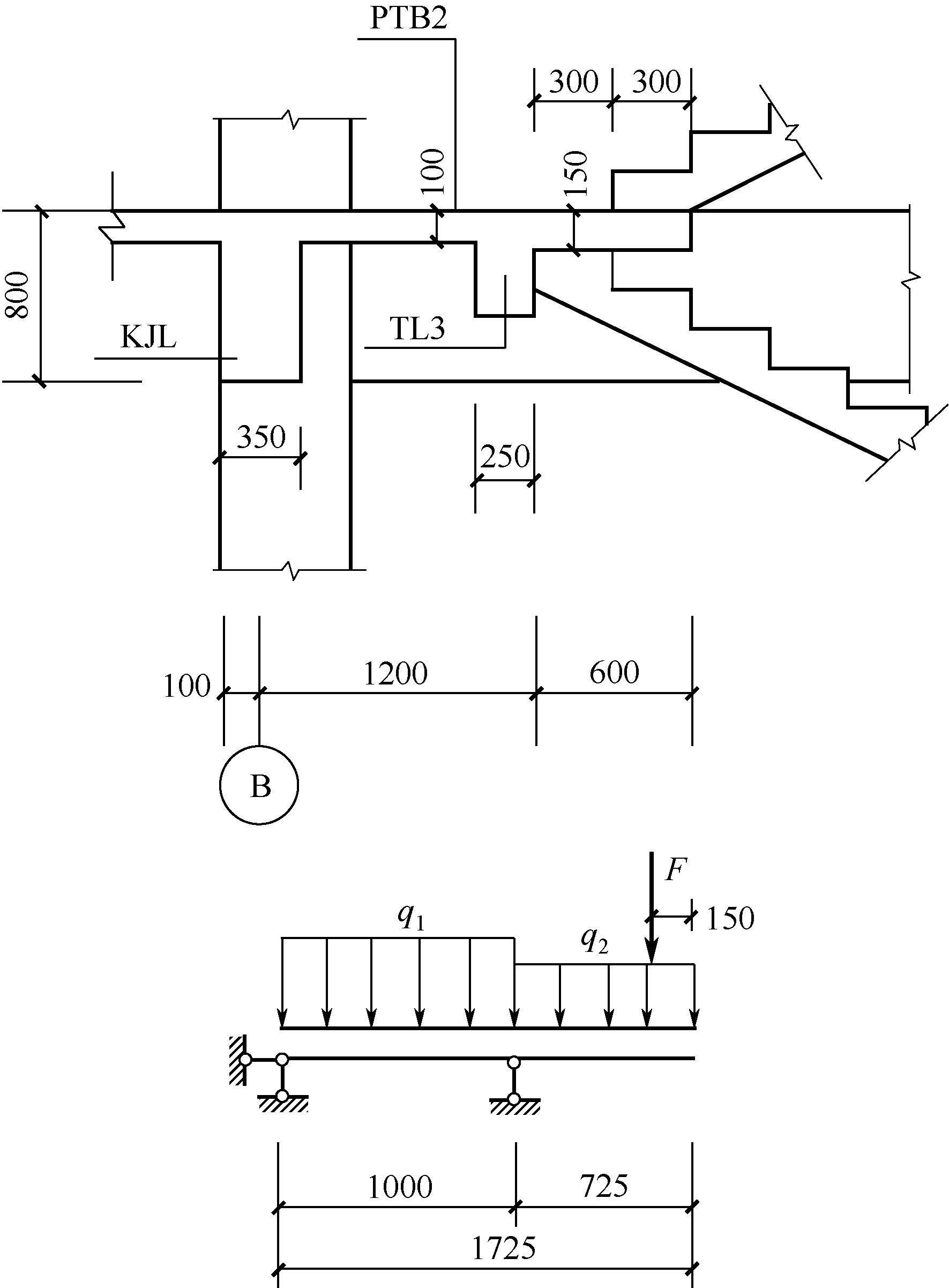 知乎盐选 | 3.2 双跑平行现浇钢筋混凝土板式楼梯设计（设滑动支座方法）