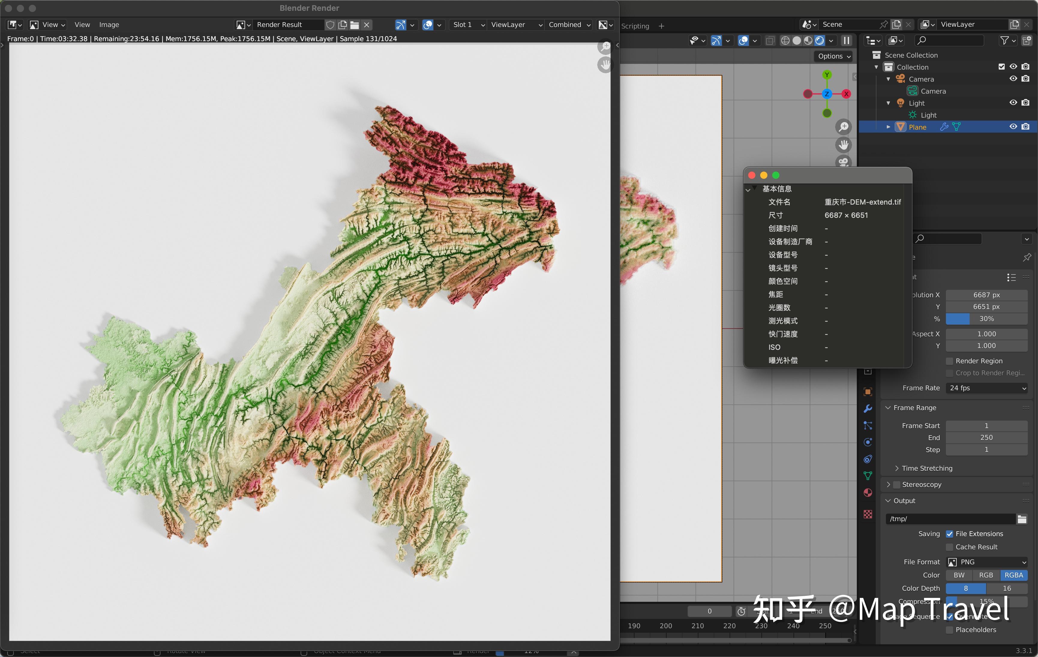 利用Blender和geopandas绘制3D地形图 - 知乎