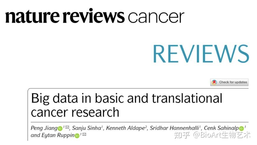 Nat Rev Cancer | 美国国家癌症中心发布大数据在癌症研究和临床转化中的应用和挑战 - 知乎