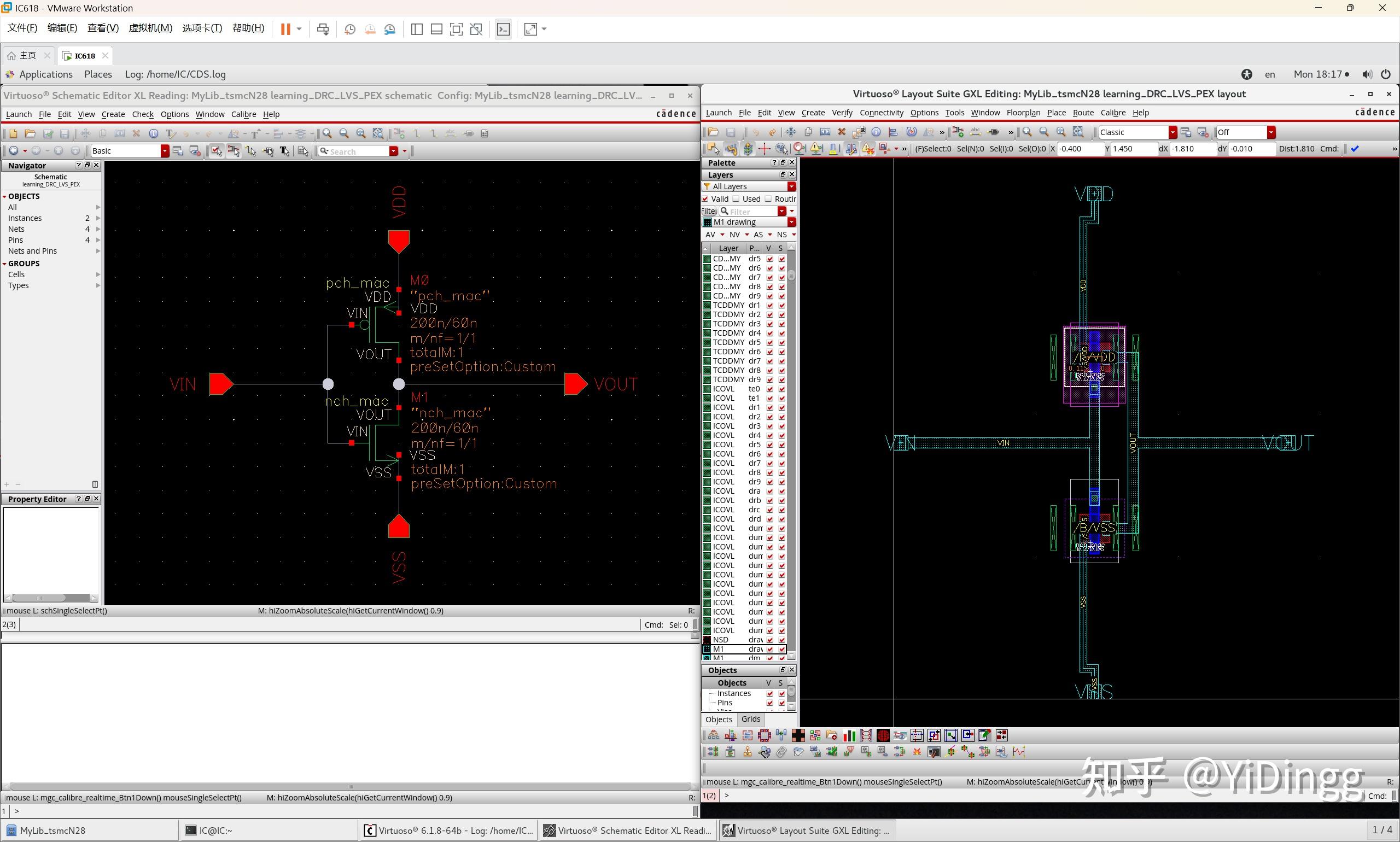 Cadence Virtuoso 教程 (八)：台积电 28nm 版图设计示例——包括 Layout, DRC, LVS, PEX 和后仿 ...