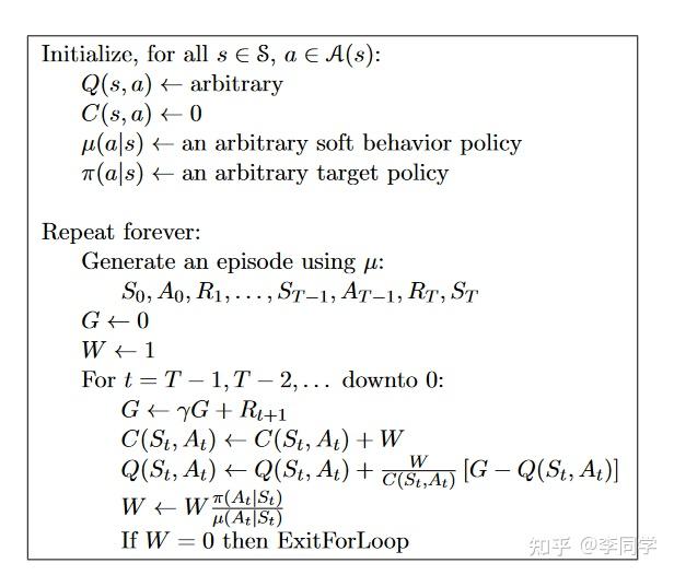 《强化学习导论》学习笔记和代码复现ch05:蒙特卡洛(下)infinite Variance And Incremental Implementation 知乎