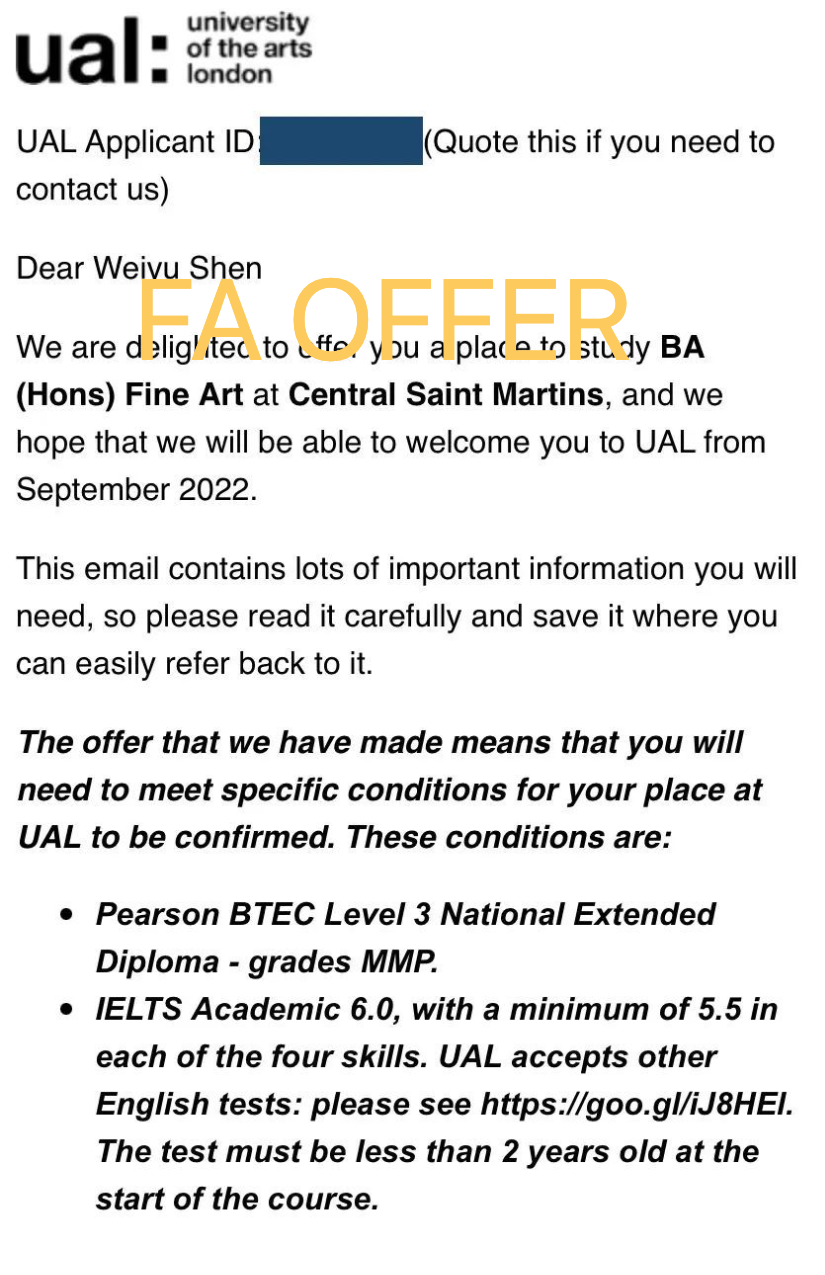 BTEC Offer| 申薇榆：免面试录取伦艺中央圣马丁学院纯艺本科！ - 知乎