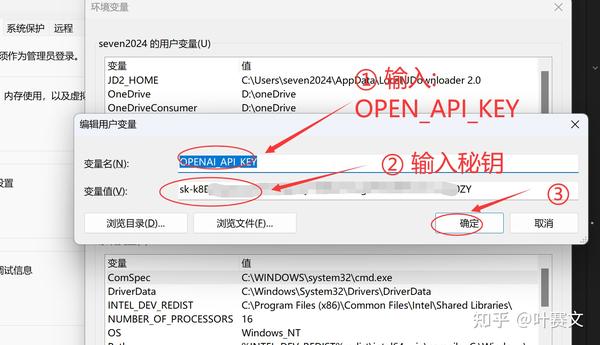 小白如何设置openai api key的环境变量 - 知乎