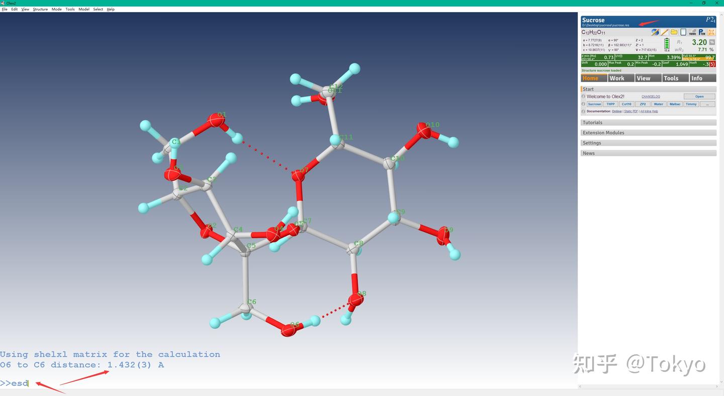 Olex2鼠标悬停键长标准偏差信息 - 知乎