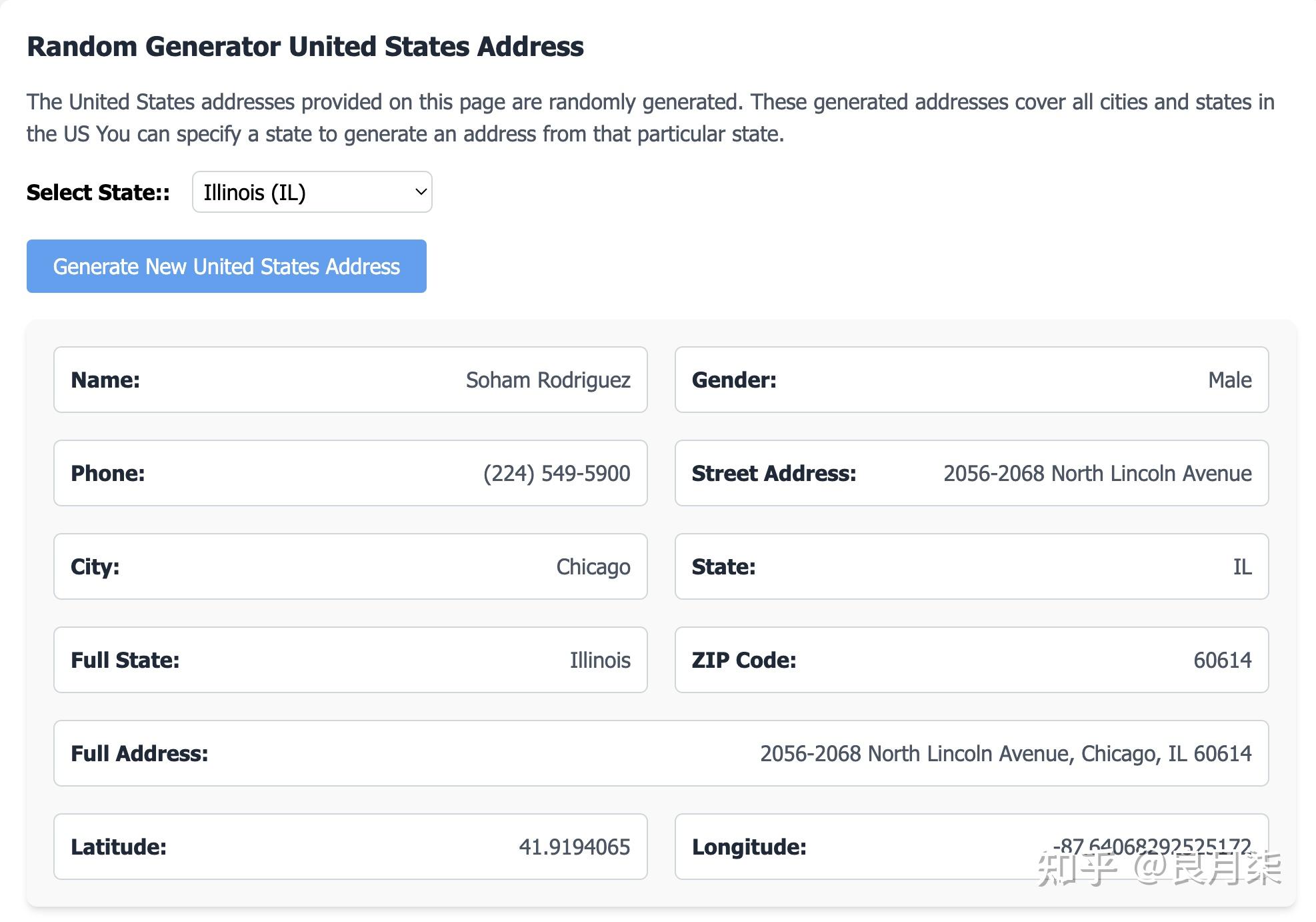 这个网站让你轻松获得随机美国地址，趣味十足！ - 知乎