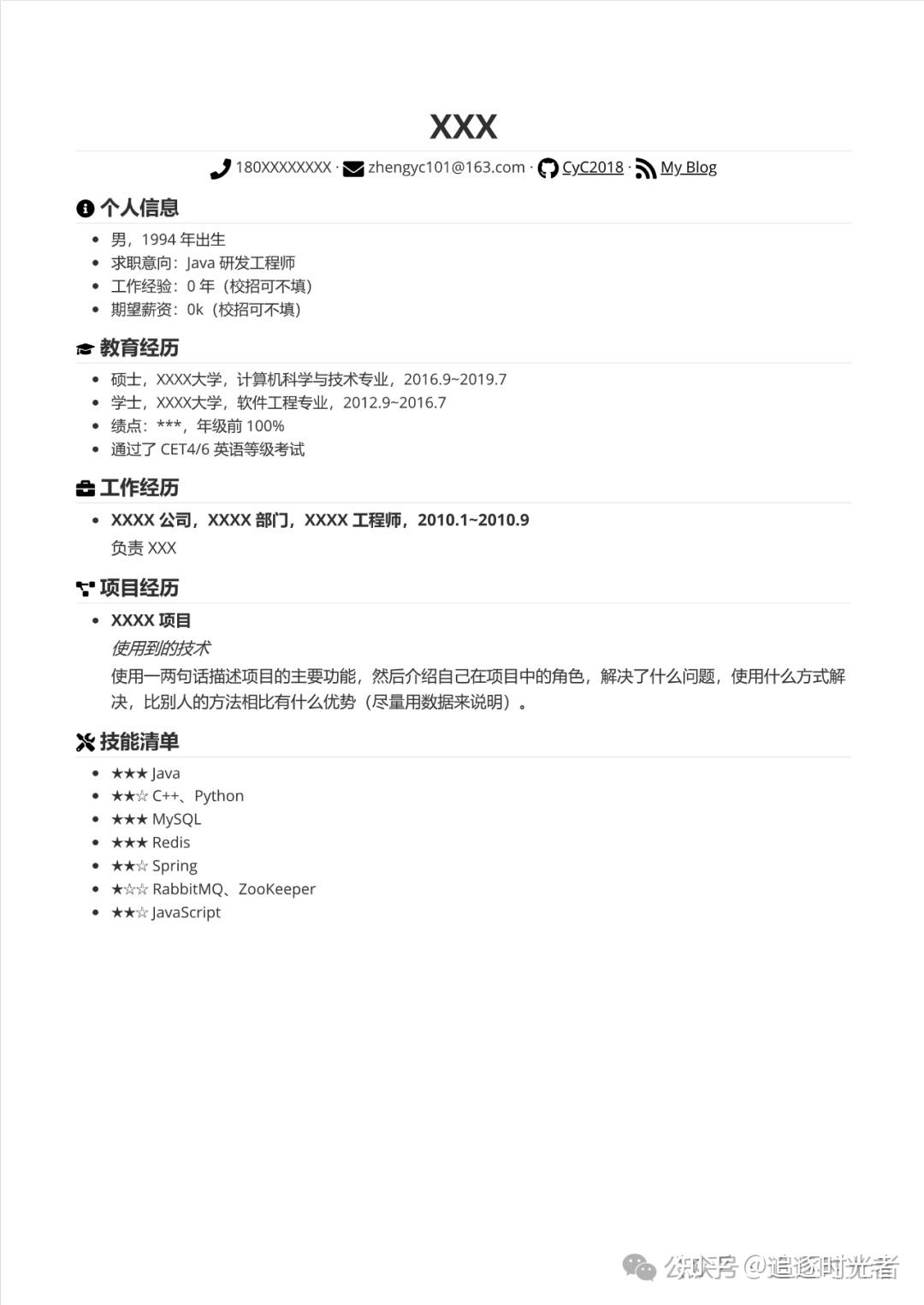 16个开源免费的程序员简历模板 - 知乎