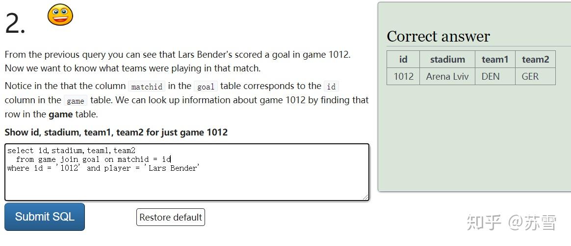 SQLZOO 练习题6（含答案）：The JOIN operation - 知乎