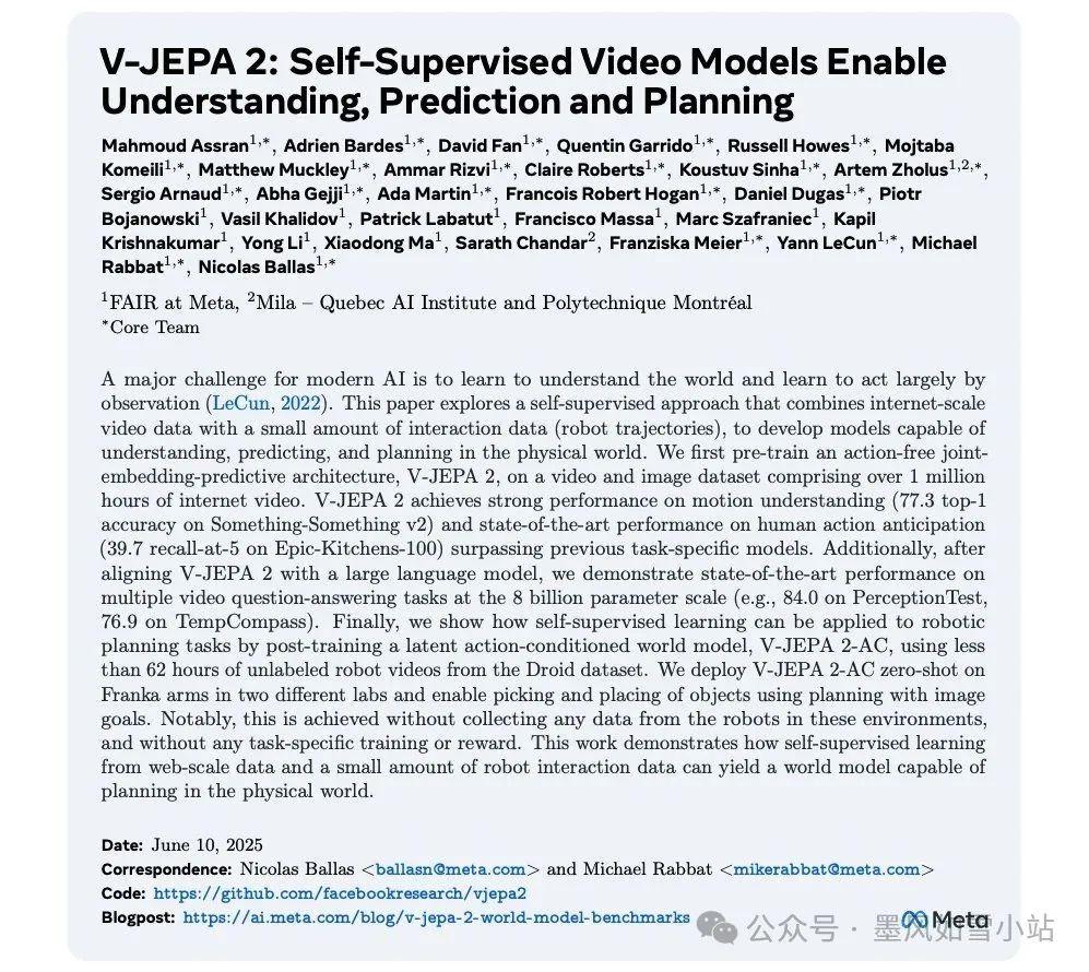 告别“死记硬背”：Meta V-JEPA 2，让AI拥有“物理直觉”！ - 知乎