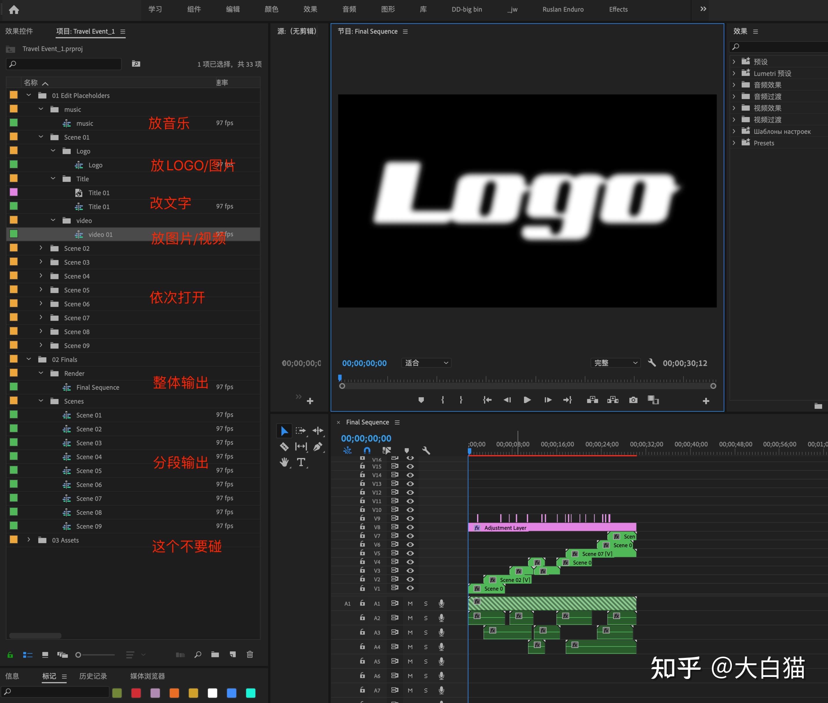 PR如何修改工程模板？premiere更改prproj模板方法。怎么增加模板照片数量? 如何在已有的工程中如何添加模板，重复使用模板呢？ - 知乎