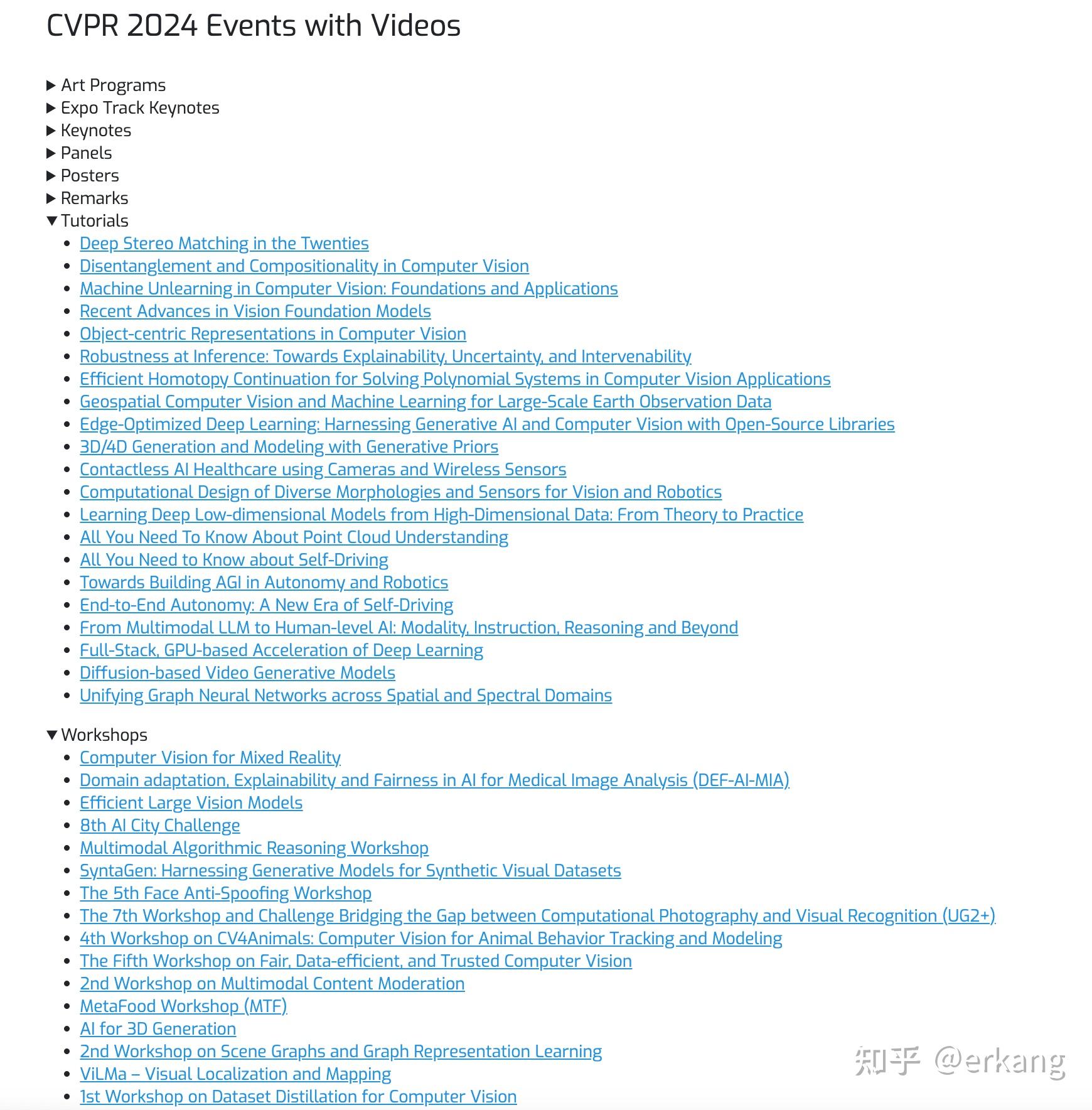CVPR2024官方放出了所有Events相关的视频 - 知乎