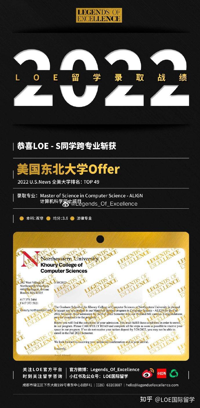 【2022最新录取】法律转码，🇺🇸NEU王牌专业CS Align录取+1 - 知乎