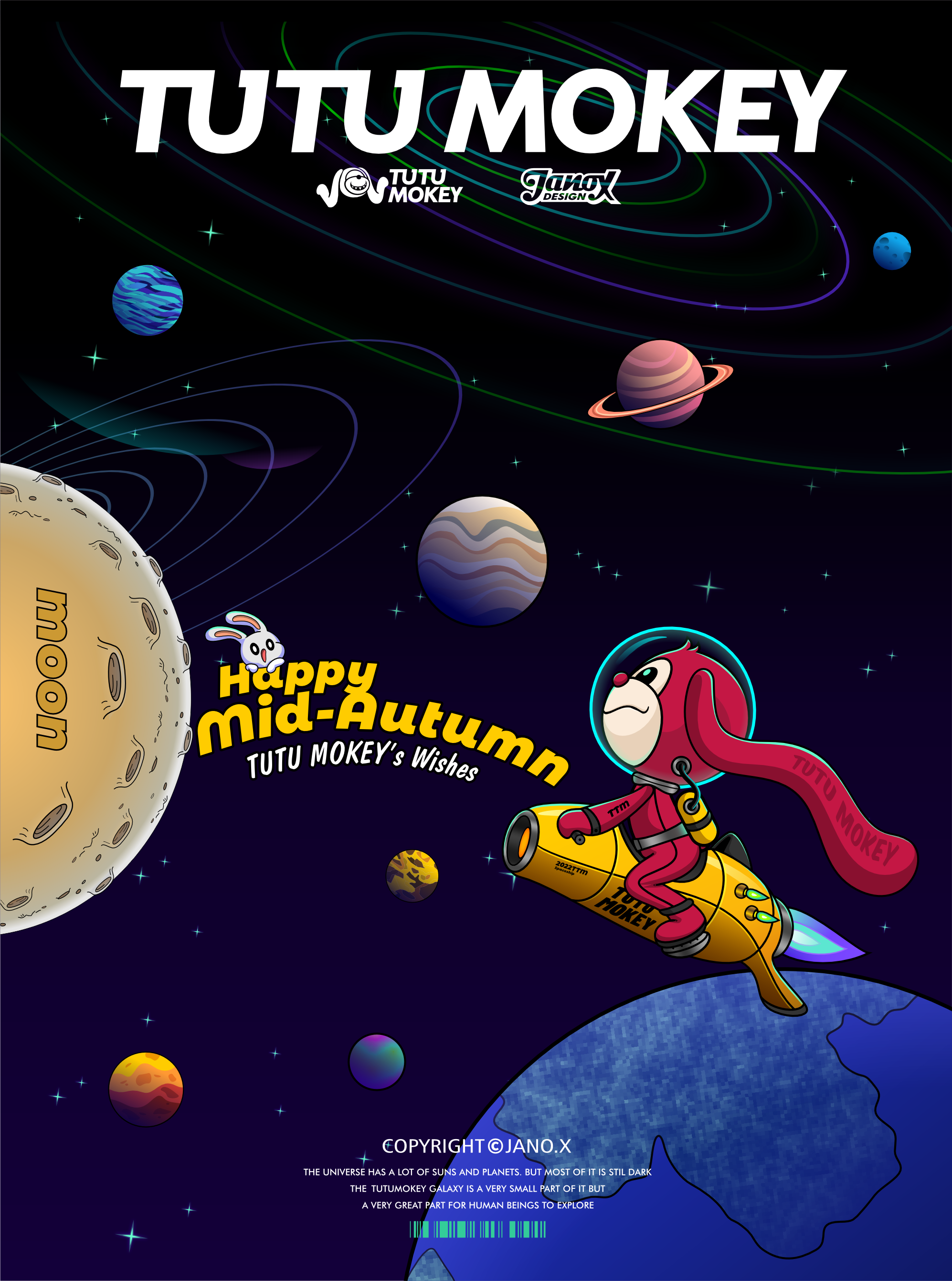 Tutu Mokey兔极猴-中秋主题插画-比赏月更壮观的宇宙星辰 - 知乎