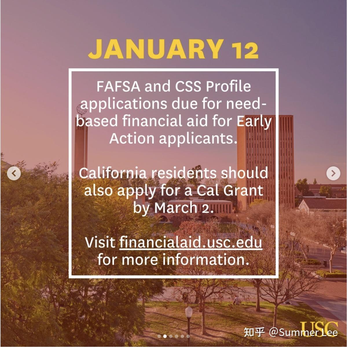 USC| 南加大 2024 fall EA录取重要日期提示 - 知乎