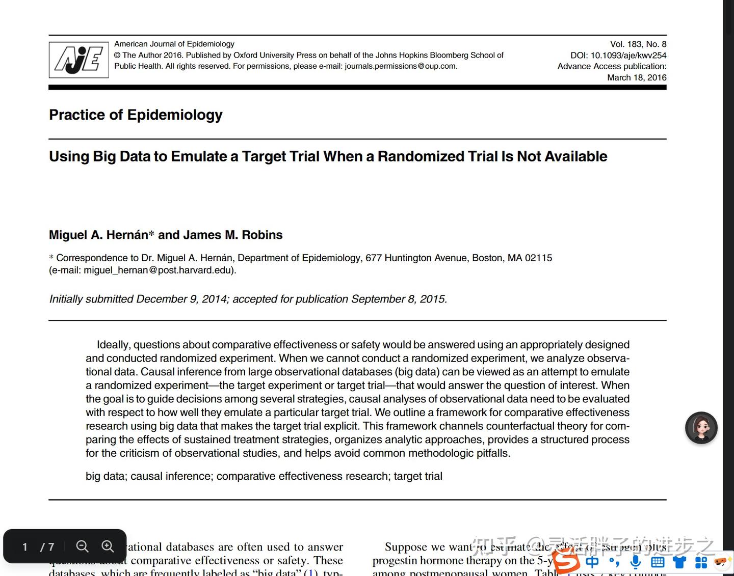 目标试验模拟开山文献精读笔记(1)-Using Big Data to Emulate a Target Trial - 知乎