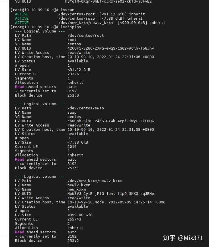 centos下原磁盘扩容后给lvm的root根/文件系统扩容 - 知乎
