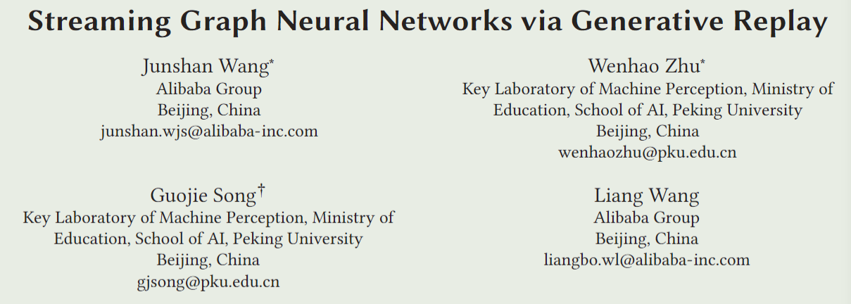 Streaming Graph Neural Networks via Generative Replay - 知乎