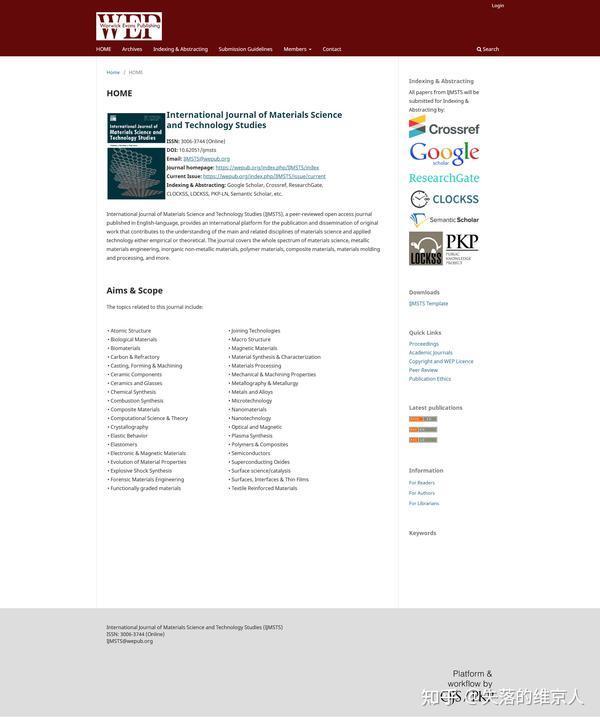 WEP Warwick Evans Publishing (WEP) 旗下英文普刊 期刊征稿 - 知乎