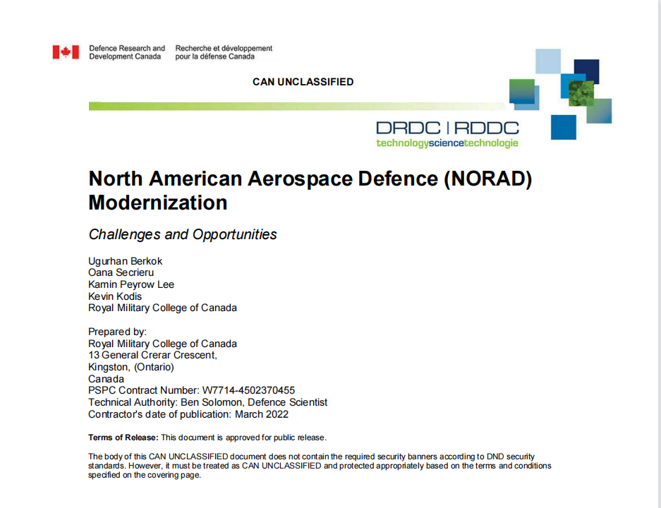 《北美航空航天防务（NORAD）现代化建设（挑战与机遇 ） 》加拿大国防研究与发展部2022最新55页报告 - 知乎