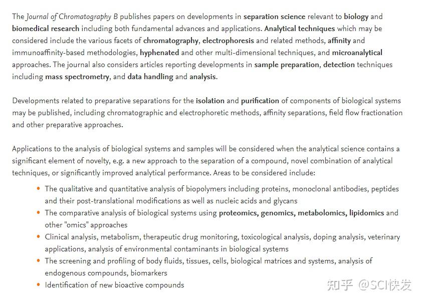 Journal of Chromatography B：JCR2区，国人友好，接收快，无版面费 - 知乎