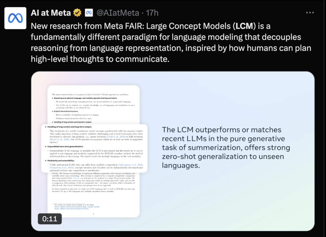 Tokenization，再见！Meta提出大概念模型LCM，1B模型干翻70B？ - 知乎