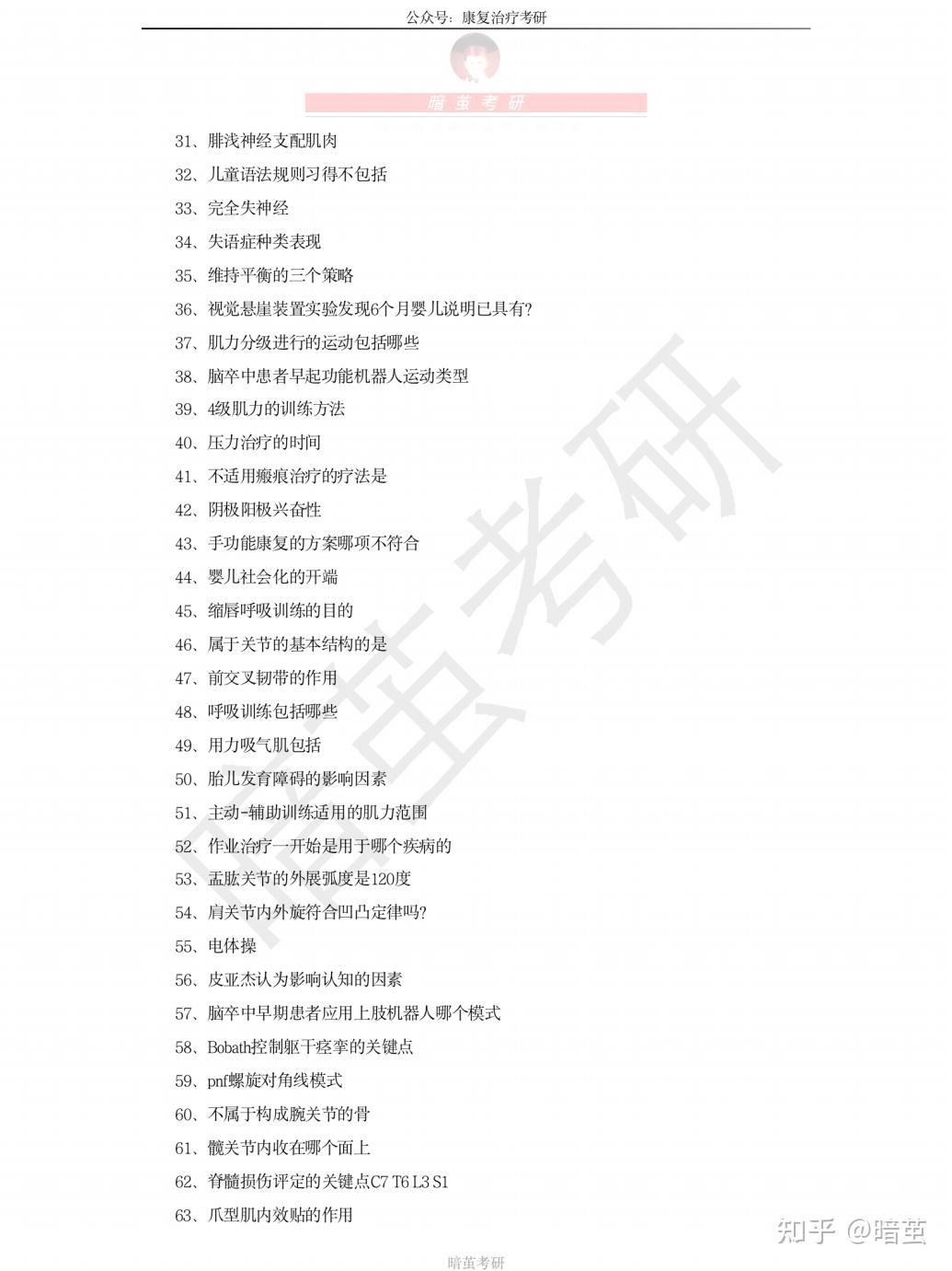 【暗茧考研】2023考研康复运医/运康运科各院校真题汇总，建议收藏！ - 知乎