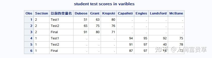 SAS Proc Transpose 转置 - 知乎