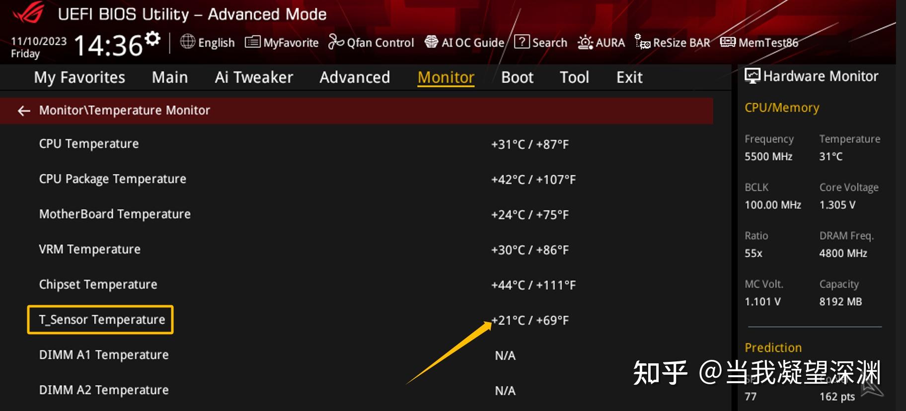 华硕主板T-sensor的温度如何查看？ - 知乎