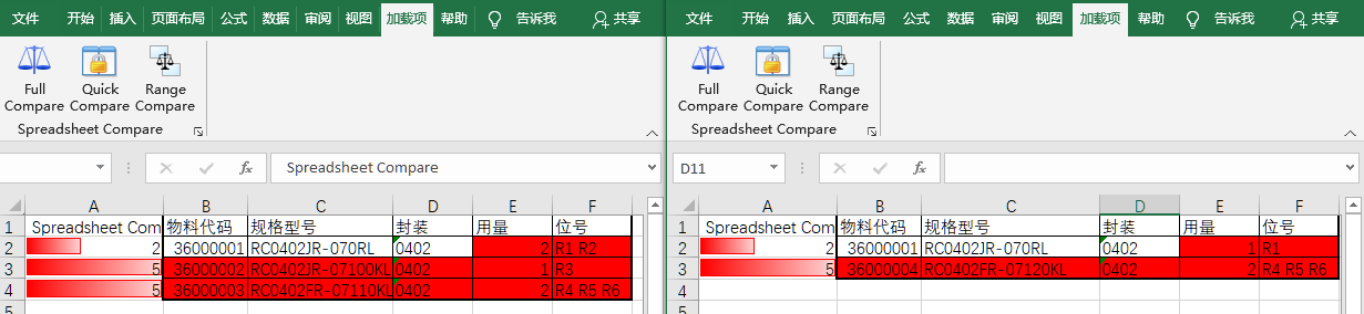 如何对比BOM差异-Spreadsheet Compare - 知乎