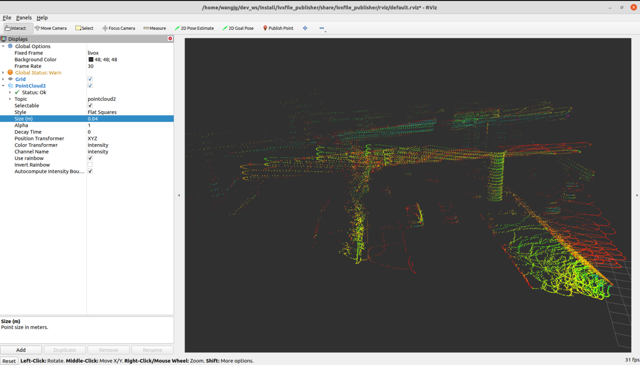 ROS 2中发布和可视化传感器数据实战系列之三：大疆览沃激光雷达点云数据发布与RViz2中显示彩色点云 - 知乎
