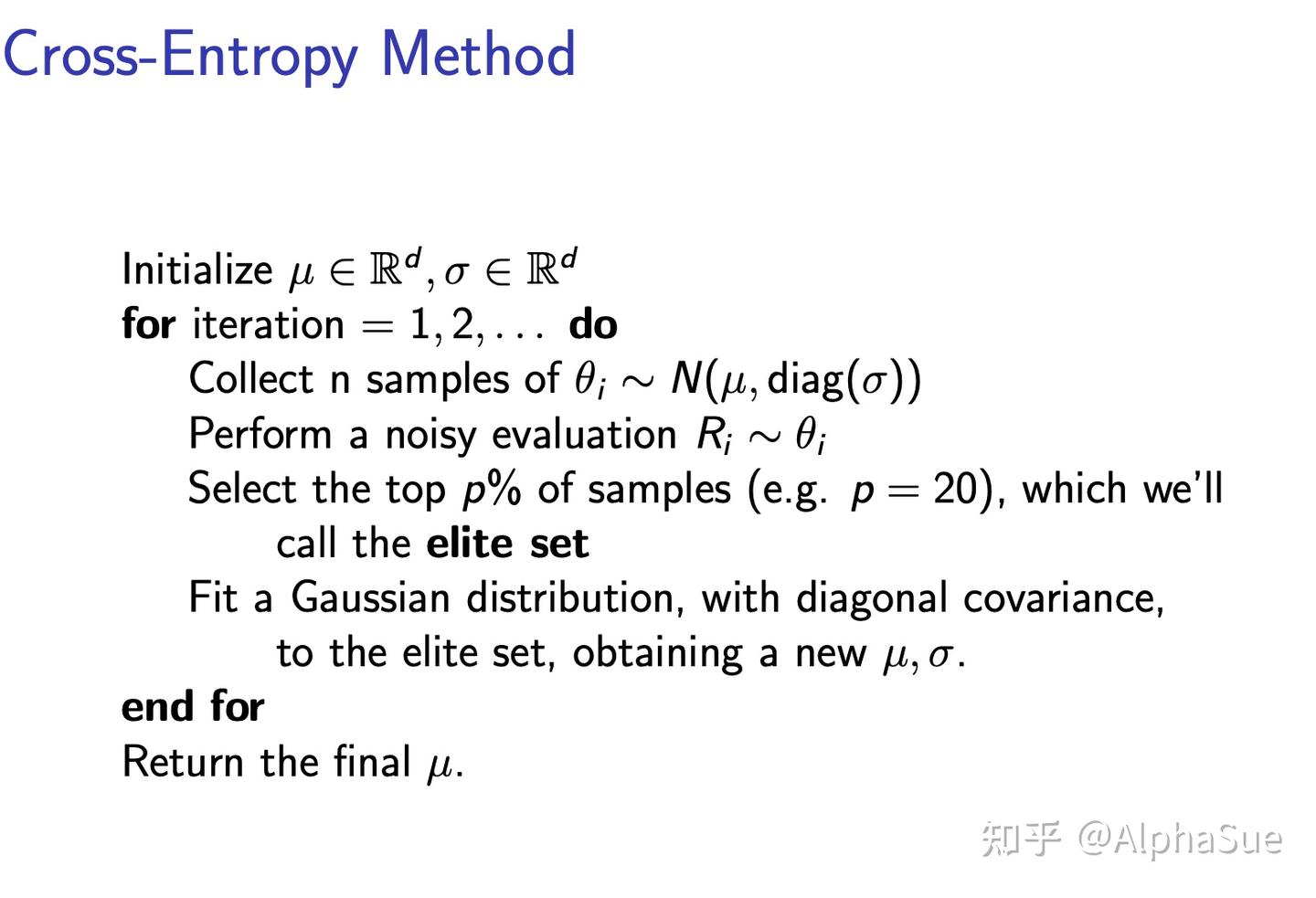 CEM cross-entropy method算法理解 - 知乎