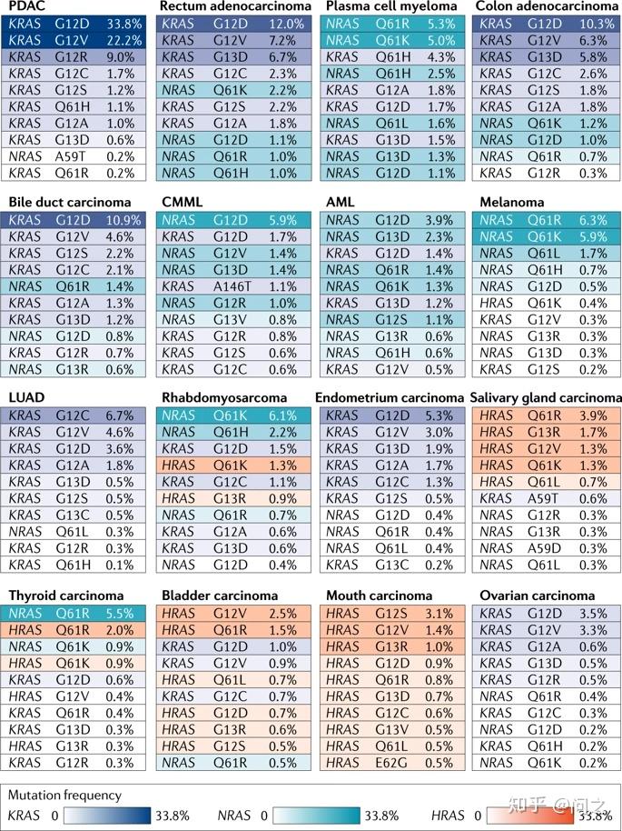 癌症中RAS的突变——RAS亚型、突变位点以及突变类型 - 知乎
