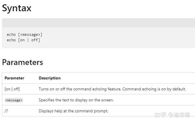 Windows batch script echo /? - 知乎