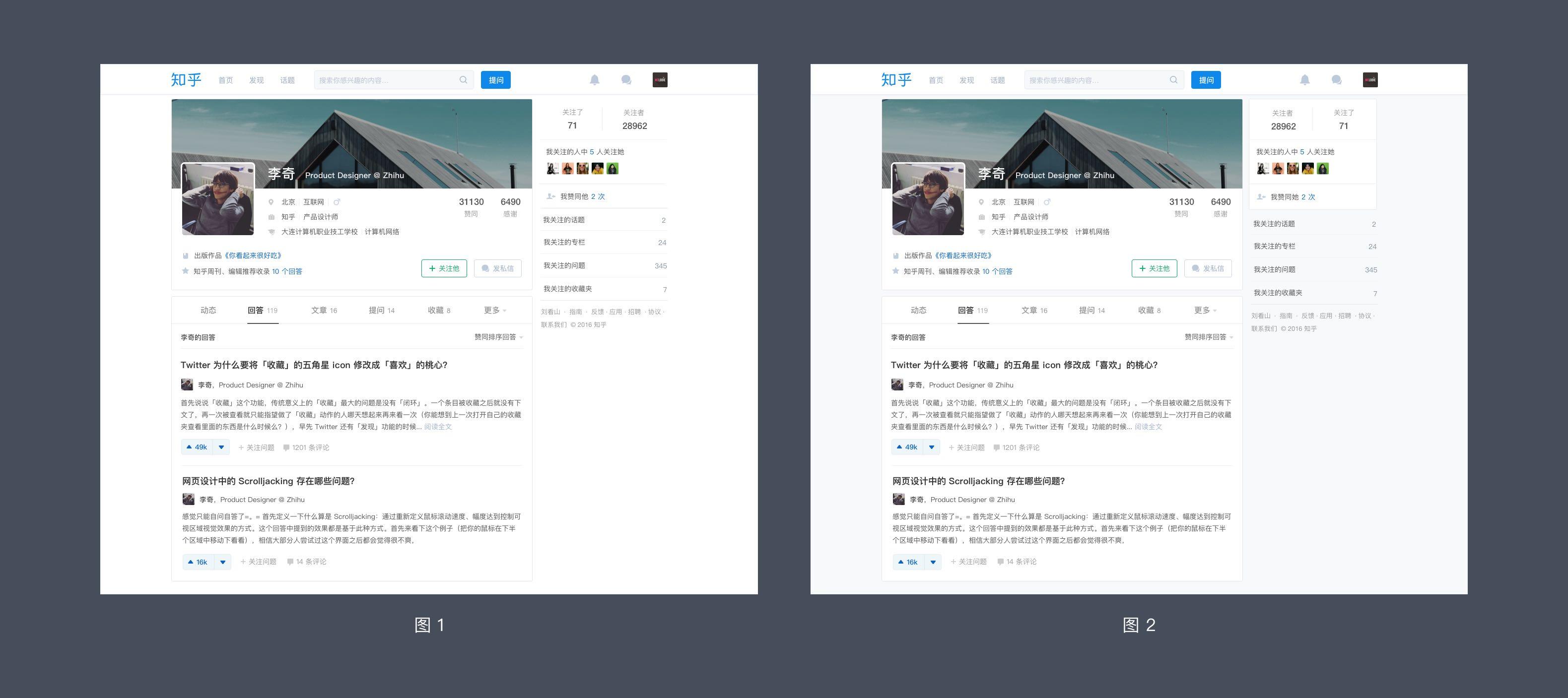 Zhihu Web 重设计思路和个人页设计过程 - 知乎