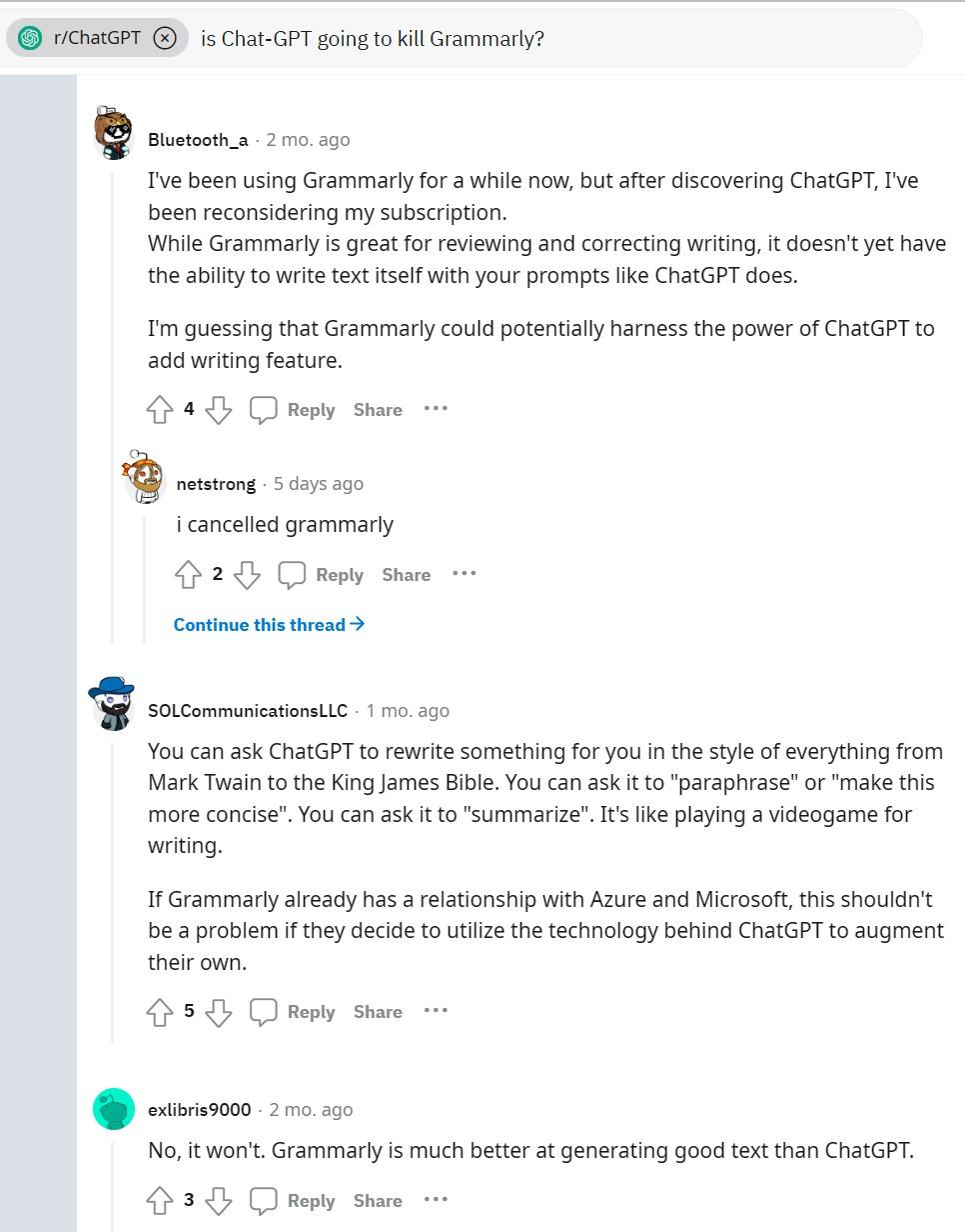 ChatGPT 对 Grammarly 说：我干掉你，与你无关？ - 知乎