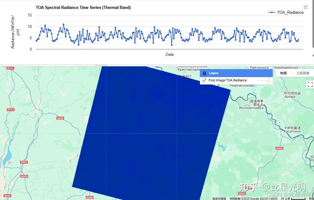 GEE训练教程：计算Landsat 8 TOA大气顶层数据的热红外波段(第10波段)的辐射度时间序列 - 知乎