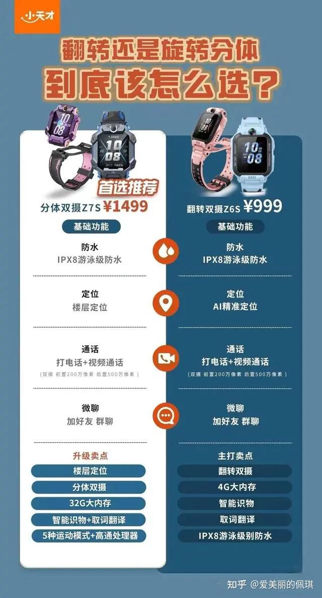 小天才z6s跟z7s区别对比（参数对比）