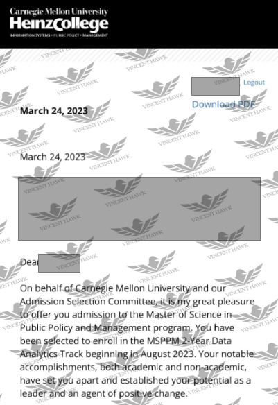 2023 VH Offer | CMU MSPPM 两枚捷报！恭喜两位VH学员！ - 知乎