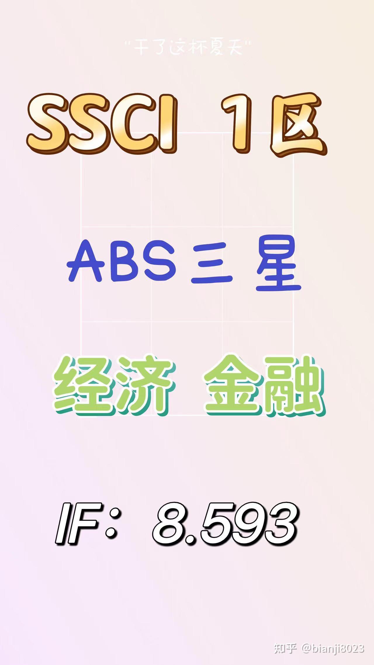 SSCI 1 区 ABS三星 - 知乎