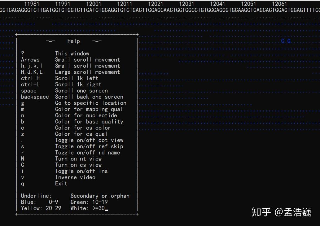 生物信息学100个基础问题 —— 第28题 如何使用samtools tview在命令行下对BAM文件进行可视化？ - 知乎