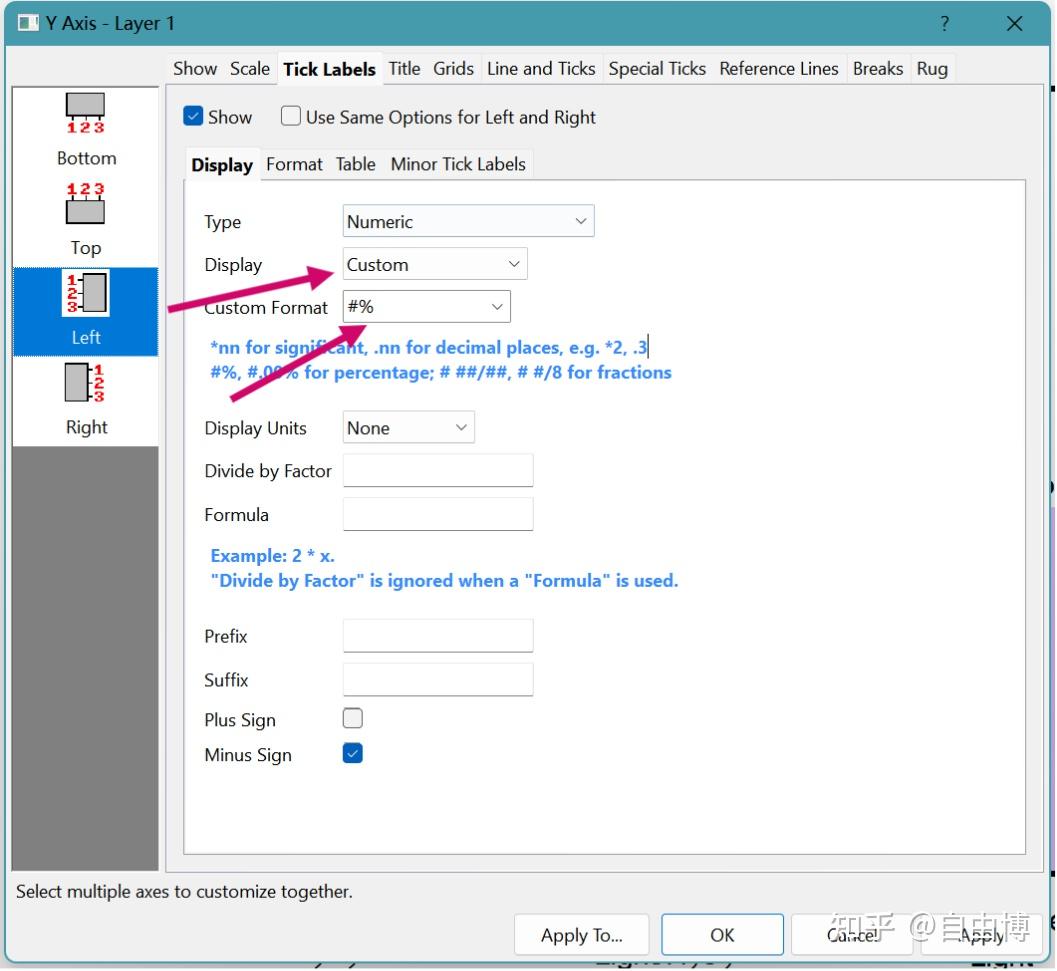 在origin中如何将坐标数值改为百分数？ - 知乎