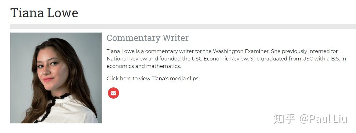 Tiana Lowe小姐和她发表在华盛顿审查者报上的文章翻译与我个人的评论 - 知乎
