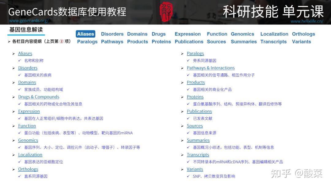 学会使用GeneCards，就掌握打开基因功能研究大门的第一把钥匙。 - 知乎