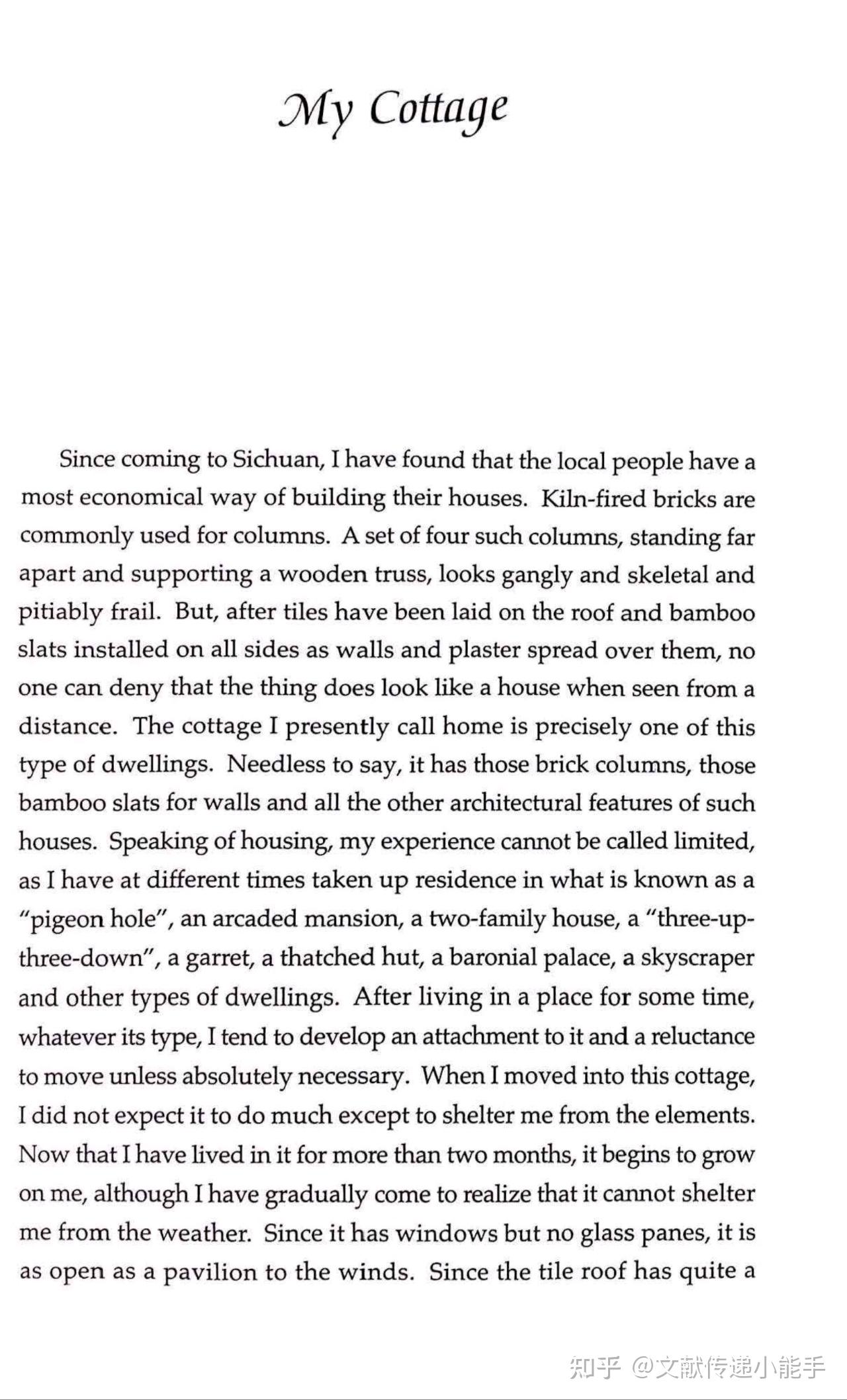 梁实秋,雅舍小品选集,共两卷,英译本,英文版,陈达遵译,From A Cottager's Sketchbook, Vol.1-2, Volume By Liang Shih-chiu - 知乎