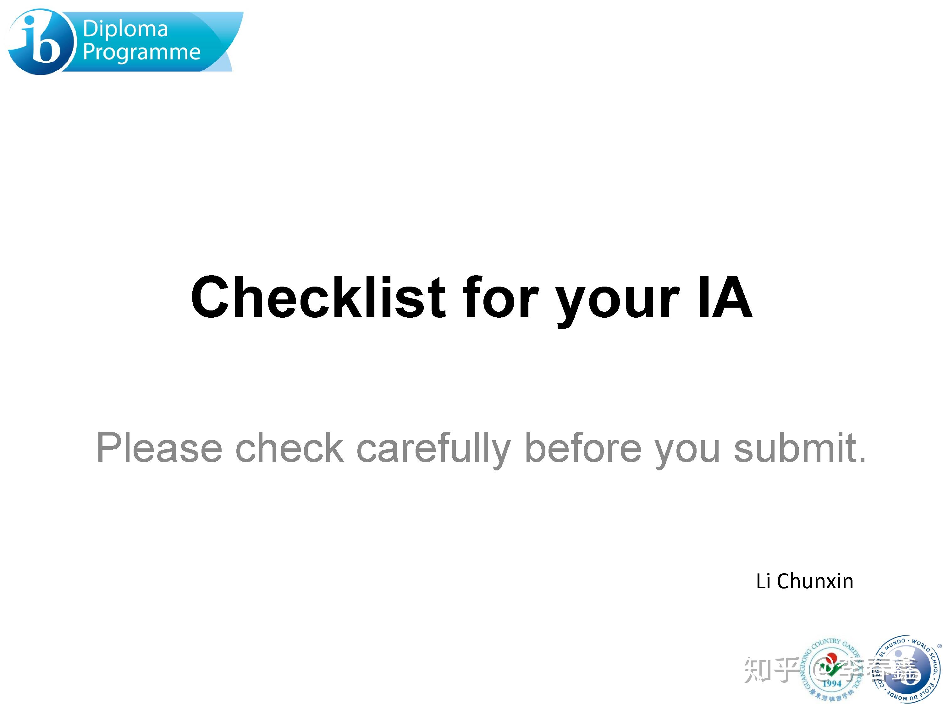 DP Biology IA checklist（生物IA标准和评分） - 知乎
