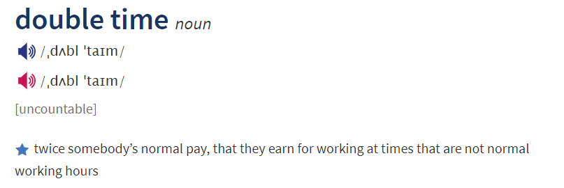 歪果仁跟你说"double time"，可不是“双倍时间”！别闹笑话噢～ - 知乎