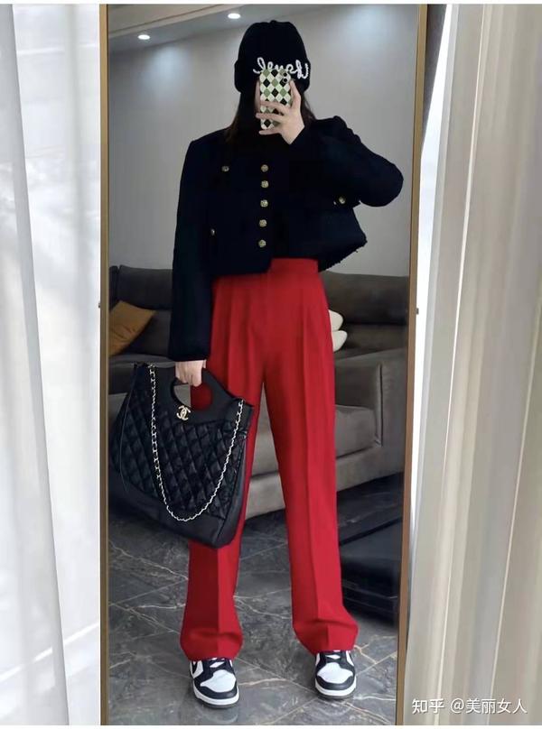 红色裤子搭配什么上衣颜色好看 - 知乎